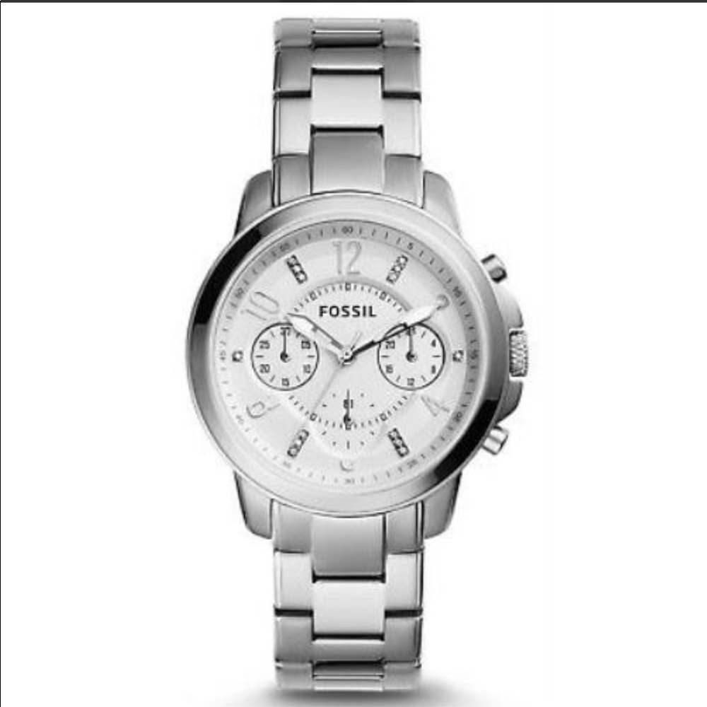 Fossil Gwynn White Dial Chronograph Watch - Gem